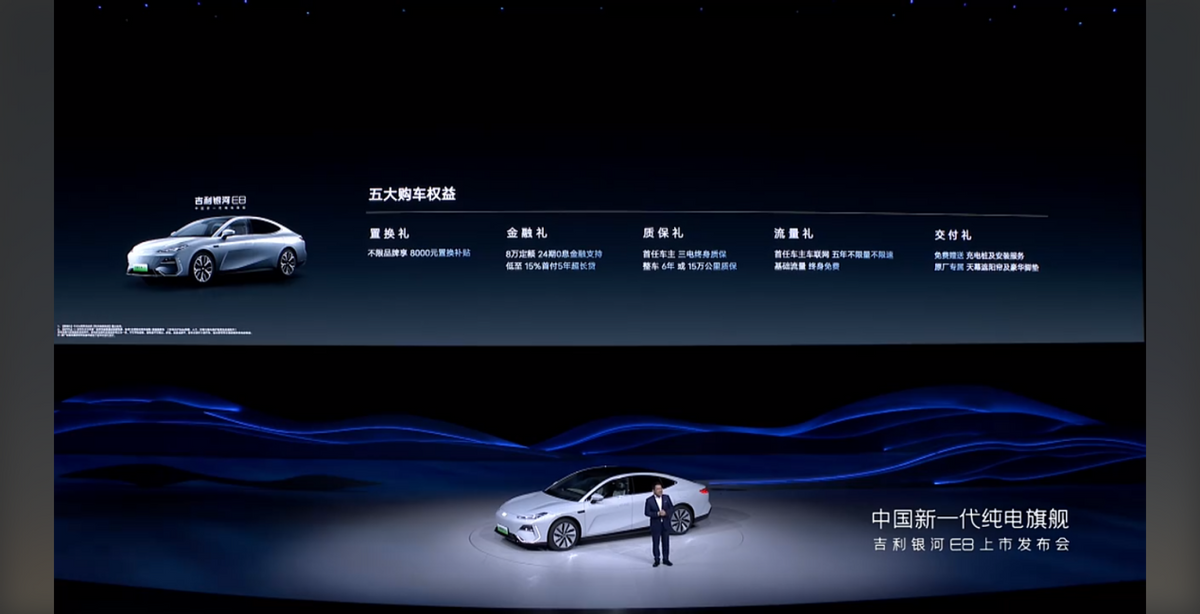 起售17.58w，银河E8上市，8295芯片+45英寸大屏，汉EV：糟了，地位不保！_搜狐汽车_搜狐网