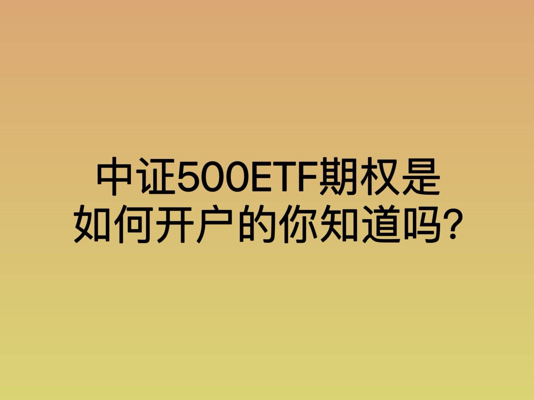 中证500ETF期权是如何开户的你知道吗？_交易_券商_买入
