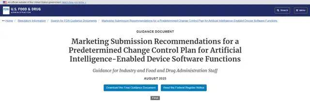 FDA最新指南：PCCP范围内变更允许直接实施，无需重复申请！_Act_数据_临床