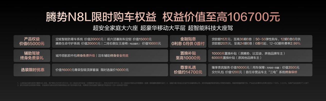 29.98万元-32.98万元！大六座安全豪华SUV腾势N8L正式上市_搜狐汽车_搜狐网