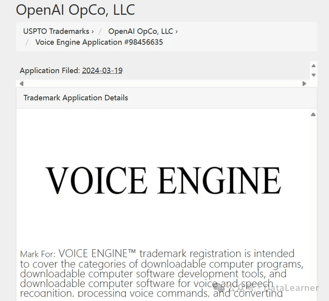 OpenAI可能会推出Jarvis一样的个人助理！OpenAI新商标Voice Engine透露的信息总结！_语音_软件_文本
