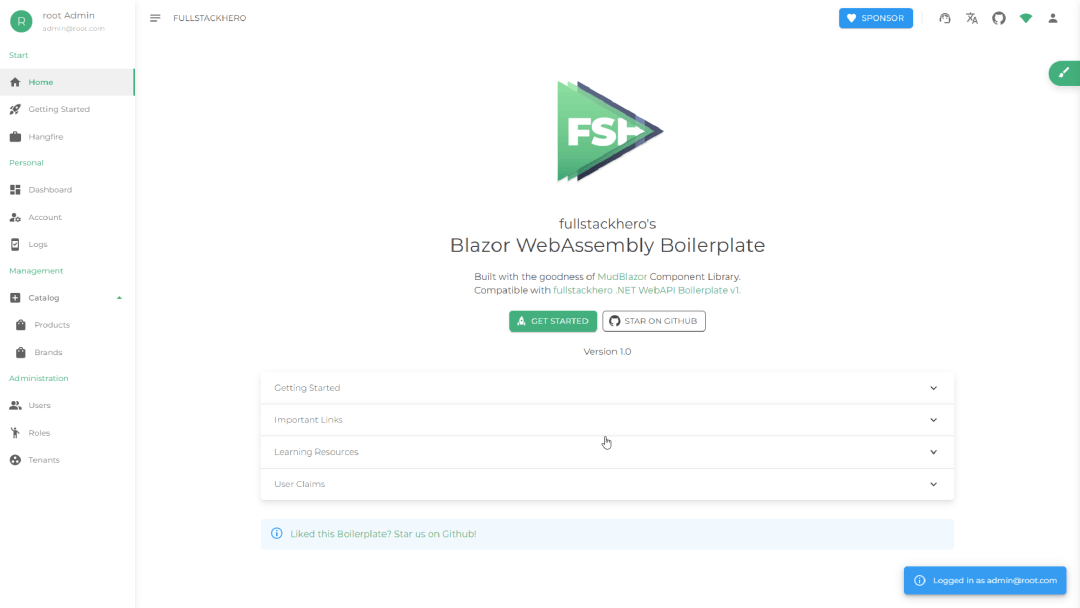 dotnet-starter-kit：一个Web API+Blazor多租户、模块化、简洁DDD架构！_项目_部署_https