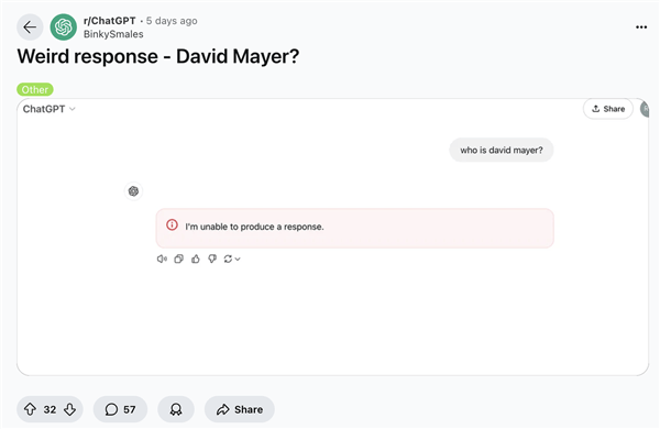 “David Mayer”成ChatGPT禁忌词？官方揭秘背后真相_OpenAI_名字_用户
