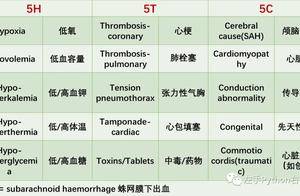 心脏骤停病因：5H-5T-5C_麻醉_管理_震荡