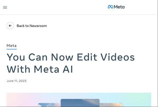 Meta上新！AI视频编辑功能让你秒变视频剪辑大师_meta_用户_应用
