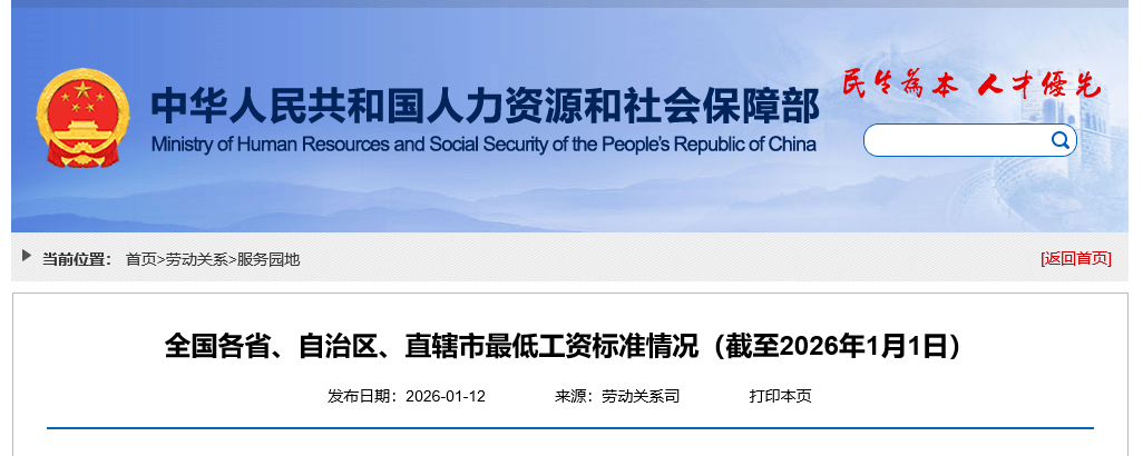 人社部公布最低工资标准！陕西第一档为2376元→_直辖市_自治区_全国